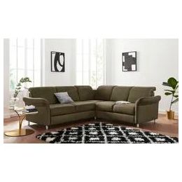 Sit & More Ecksofa SIT & MORE "Darwin L-Form" Sofas Gr. B/H/T: 249cm x 83cm x 229cm, Flachgewebe, langer Schenkel links, ohne Kopfteilverstellung-ohne Bettfunktion-ohne Schubladenstauraum, grün (olive) inklusive Federkern, wahlweise mit Kopfteilverstellung, Bettfunktion