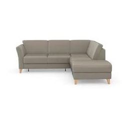 Sit & More Ecksofa SIT & MORE "Visby L-Form" Sofas Gr. B/H/T: 248cm x 87cm x 213cm, Chenille, Ottomane rechts, mit Bettfunktion-mit Stauraum, braun (latte) Wahlweise mit Bettfunktion und Stauraum, frei im Raum stellbar