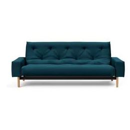 Schlafsofa INNOVATION LIVING TM "MIMER hochwertige Schlaffunktion, aktuelles Design und extra Komfort" Sofas Gr. T: 100cm, Struktur ARGUS, blau (navy blue 580, argus) Taschenfederkernmatratze, Breite Liegefläche 140 cm