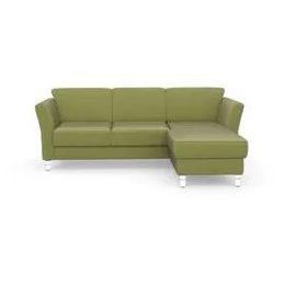 Sit & More Ecksofa SIT & MORE "Visby L-Form" Sofas Gr. B/H/T: 248cm x 87cm x 162cm, Luxus-Microfaser Paris, Recamiere rechts, ohne Bettfunktion-ohne Bettkasten, grün wahlweise mit Bettfunktion und Bettkasten, frei im Raum stellbar