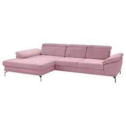 Sit & More Ecksofa SIT&MORE "Scorpio L-Form" Sofas Gr. B/H/T: 311 cm x 85 cm x 181 cm, Struktur fein, mega-Recamiere links, mit Sitztiefenverstellung, rosa (altrosa) inklusive Sitztiefenverstellung, wahlweise mit Kopfverstellung