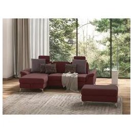 Sit & More Ecksofa SIT & MORE "Padua L-Form" Sofas Gr. B/H/T: 277cm x 89cm x 170cm, Microfaser, Recamiere links, mit Sitztiefenverstellung-mit Armteilfunktion, rot (bordeaux) inklusive Sitztiefenverstellung, Armteilfunktion und Federkern