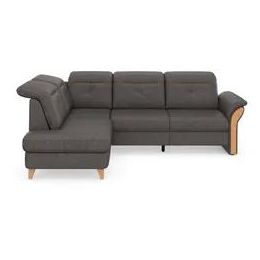 Ecksofa Home Affaire "Dangast L-Form" Sofas Gr. B/H/T: 269cm x 92cm x 200cm, Luxus-Microfaser in Lederoptik, Ottomane links, mit 1 motorischer Relaxfunktion-ohne Bettfunktion und Bettkasten, grau (anthrazit) Kopfteilverstellung, wahlweise mit motorischer Relaxfunktion