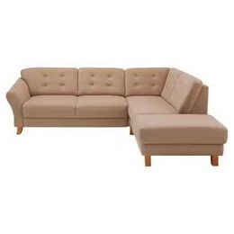 Ecksofa Home Affaire "Trondheim L-Form" Sofas Gr. B/H/T: 260cm x 89cm x 90cm, Luxus-Microfaser ALTARA NUBUCK, Ottomane rechts, ohne Bettfunktion, braun (schoko) mit Federkern