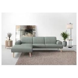 Ecksofa Andas "Swift L-Form" Sofas Gr. B/H/T: 292cm x 83cm x 176cm, Struktur, Recamiere links, grün (mint) Federkern-Polsterung, BTH: 29283176 cm