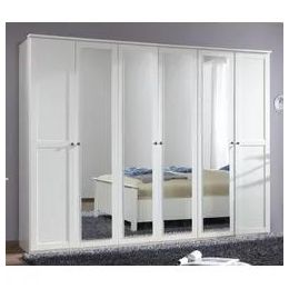 Kleiderschrank wimex "Chalet" Schränke Gr. B/H/T: 270cm x 210cm x 58cm, 6 St., weiß mittig mit Spiegeltüren