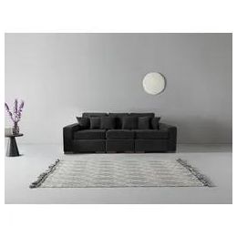 3-Sitzer Home Affaire "Skara", grau (anthrazit), B:310cm H:86cm T:100cm, 100% Polyester, Sofas, Lounge-Sofa mit Federkernpolsterung, in vielen Bezugsvarianten