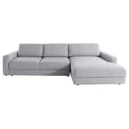 Ecksofa Places of Style "Bloomfield, L-Form" Sofas Gr. B/H/T: 303cm x 84cm x 176cm, Struktur grob, mega-Recamiere rechts, XL mit Bettfunktion und Bettkasten, grau (antarctica) wahlweise mit Bettfunktion und Bettkasten