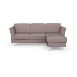 Sit & More Ecksofa SIT & MORE "Visby L-Form" Sofas Gr. B/H/T: 248cm x 87cm x 162cm, Chenille, Recamiere rechts, ohne Bettfunktion-ohne Bettkasten, rosa (rose) wahlweise mit Bettfunktion und Bettkasten, frei im Raum stellbar