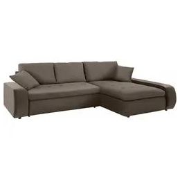 Ecksofa Trendmanufaktur "Indie II, tolle Detailverarbeitung, bequem und komfortabel im Sitz" Sofas Gr. B/H/T: 269cm x 86cm x 169cm, Struktur fein, Recamiere rechts, ohne Bettfunktion, braun (hellbraun) XL und XXL, wahlweise mit Bettfunktion, L-Form