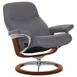 Relaxsessel stressless "Garda", grau (grau batick), B:82cm H:102cm T:72cm, Sessel, mit Signature Base, Größe M, Gestell Braun