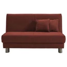 ell+ell Schlafsofa ELL + "Enny" Sofas Gr. B/T: 145cm x 100cm, Flachgewebe, PUR-Schaumstoff, mit Relaxfunktion, rot Liegefläche Breite 120 oder 140 cm, Liegehöhe 40 Füße alufarben