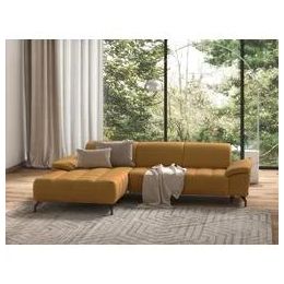 Sit & More Ecksofa SIT & MORE "Cool L-Form" Sofas Gr. B/H/T: 290cm x 79cm x 185cm, Luxus-Microfaser Paris, Recamiere links, mit Kopfteilverstellung-mit Vorziehsitz motorisch, gelb (senf) wahlweise mit Kopfteilverstellung und Vorziehsitz, motorisch