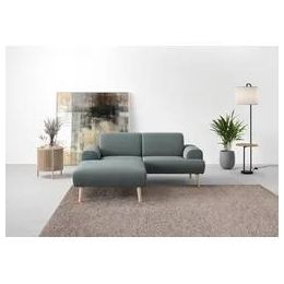 Ecksofa Andas "Swift L-Form" Sofas Gr. B/H/T: 192cm x 83cm x 176cm, Webstoff fein, Recamiere links, blau (eisblau) Federkern-Polsterung, BTH: 19283176 cm