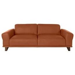 2,5-Sitzer W.Schillig "montanaa" Sofas Gr. B/H/T: 232cm x 78cm x 94cm, Longlife Xtra-Leder Z69, braun (cognac z69) mit Metallkufen in Bronze pulverbeschichtet, Breite 232 cm