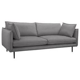 3-Sitzer Inosign "Somba" Sofas Gr. B/H/T: 220cm x 88cm x 103cm, Filzoptik, grau (hellgrau) mit dickem Keder und eleganter Optik