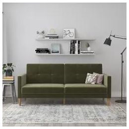 3-Sitzer DOREL HOME "Lilly" Sofas Gr. B/H/T: 207cm x 82cm x 82cm, Veloursstoff, grün (olive) Bett-Funktion, Rückenlehne 3-fach verstellbar, Sitzhöhe 43 cm