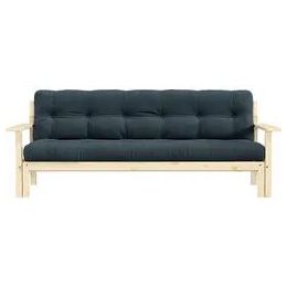 Schlafsofa KARUP DESIGN "Unwind" Sofas Gr. B/H/T: 190cm x 14cm x 92cm, Polyester, blau (pale blau) Mit Holzstruktur, inkl. Futonmatratze, Liegefläche 130x190 cm