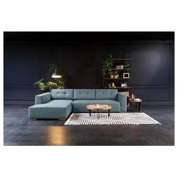 Ecksofa Tom Tailor HOME "HEAVEN CHIC XL" Sofas Gr. B/H/T: 302cm x 85cm x 221cm, Struktur grob TCU, Recamiere links, ohne Bettfunktion-ohne Bettkasten, blau (fresh blue tcu 6) aus der COLORS COLLECTION, wahlweise mit Bettfunktion & Bettkasten