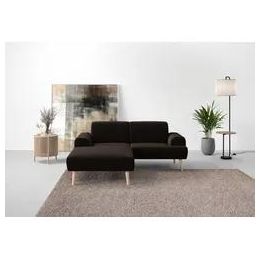 Ecksofa Andas "Swift L-Form" Sofas Gr. B/H/T: 192cm x 83cm x 176cm, Microfaser PRIMABELLE, Recamiere links, braun Federkern-Polsterung, BTH: 19283176 cm