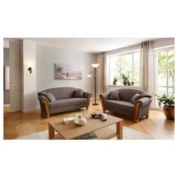 2-Sitzer Home Affaire "Milano Vintage" Sofas Gr. B/H/T: 159 cm x 83 cm x 81 cm, Microfaser VINTAGE, 2-Sitzer, braun mit Federkern, Bezug in Vintageoptik, incl. Zierkissen