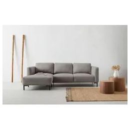 Ecksofa OTTO products "Fillin, L-Form" Sofas Gr. B/H/T: 242cm x 82cm x 152cm, Leinenmix, Recamiere links, grau (taupe) Struktur hergestellt aus recycelten PET-Flaschen und im Leinen-Mix