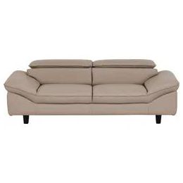 3-Sitzer Home Affaire "Pilot" Sofas Gr. B/T: 218 cm x 108 cm, Kunstleder SOFTLUX, beige (sand) Dreisitzer mit Kopfteilverstellung