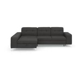 Sit & More Ecksofa SIT & MORE "Baviene L-Form" Sofas Gr. B/H/T: 286cm x 92cm x 176cm, Luxus-Microfaser Euphoria, Recamiere links, mit Bettfunktion-mit Bettkasten, grau (fango) inklusive Sitztiefenverstellung und Federkern, wahlweise Bettfunktion