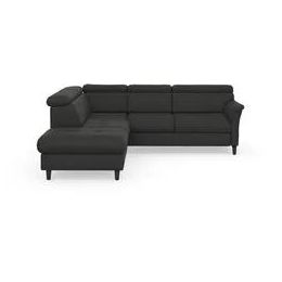 Sit & More Ecksofa SIT & MORE "Marano L-Form", grau (anthrazit), B:252cm T:216cm, 100% Polyester, Sofas, inklusive Kopfteilverstellung, wahlweise mit Bettfunktion, Bettkasten