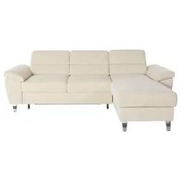 Sit & More Ecksofa SIT & MORE "Sorano L-Form" Sofas Gr. B/H/T: 250cm x 88cm x 161cm, Struktur fein, Recamiere rechts, mit Bettfunktion-mit Bettkasten, beige (linen) wahlweise mit Bettfunktion und Bettkasten