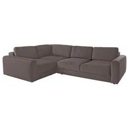 Ecksofa Places of Style "Bloomfield, L-Form" Sofas Gr. B/H/T: 209cm x 84cm x 289cm, Velours, langer Schenkel rechts, XL ohne Sitztiefenverstellung, grau (taupe) In verschiedenen Größen