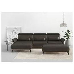 Ecksofa Places of Style "Fjord L-Form", grau (anthrazit), B:324cm H:93cm T:184cm, 100% Polyester, Sofas, massiv, wahlweise mit Armlehnfunktion, Kopf- Sitztiefenverstellung