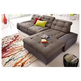 Sit & More Ecksofa SIT&MORE "Palomino L-Form" Sofas Gr. B/H/T: 284 cm x 84 cm x 109 cm, Kunstleder SOFTLUX-Struktur fein, Recamiere rechts, ohne Bettfunktion-XXL, braun (mokka, schlamm) wahlweise XL oder XXL und mit Bettfunktion