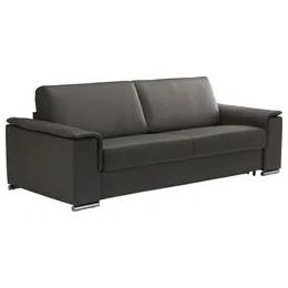 2,5-Sitzer Egoitaliano "Cecilia, modern und elegant mit erstklassigem Sitzkomfort" Sofas Gr. B/H/T: 234cm x 85cm x 102cm, Leder BULL, schwarz mit verchromten Metallfüßen