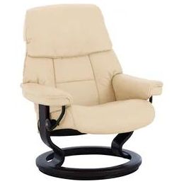 Relaxsessel stressless "Ruby", beige (vanilla paloma), B:79cm H:98cm T:76cm, Leder BATICK: BATICK ist ein leicht korrigiertes, durchgefärbtes und genarbtes Möbelleder, bei dem die meisten Unebenheiten und Spuren in der Regel entfernt wurden., Leder PALOMA: PALOMA ist ein durchgefärbtes Semianilin-Möbelleder mit natürlicher Narbung., Sessel, mit Classic Base, Größe M, Gestell Eiche, Wenge, Braun & 