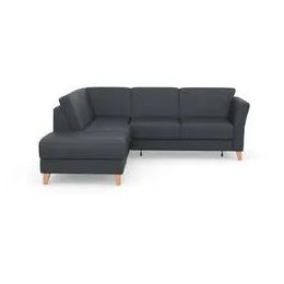 Sit & More Ecksofa SIT & MORE "Visby L-Form", grau (dunkelgrau), B:248cm H:87cm T:213cm, Sofas, Wahlweise mit Bettfunktion und Stauraum, frei im Raum stellbar