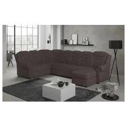 Wohnlandschaft Home Affaire "Boston U-Form" Sofas Gr. B/H/T: 333 cm x 102 cm x 216 cm, Chenille, langer Schenkel links-Recamiere rechts, Ohne Bettfunktion-ohne Schubkasten, schwarz (charcoal) Gemütliche Wohnlandschaft mit hoher Rückenlehne in klassischem Design