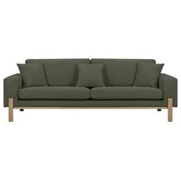 3-Sitzer OTTO products "Hanne, mit abnehmbaren Bezügen" Sofas Gr. B/H/T: 237 cm x 86 cm x 88 cm, Struktur fein recycelt, grün verschiedene Bezugsqualitäten: Baumwolle, recyceltes Polyester