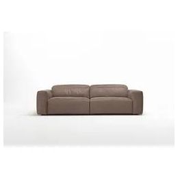 2,5-Sitzer Egoitaliano "Beverly, Designsofa mit erstklassigem Sitzkomfort und tollen Details" Sofas Gr. B/H/T: 242 cm x 95 cm x 109 cm, Luxus-Microfaser Lederoptik, braun (mud) Breite 242 cm, verstellbare Kopfteile