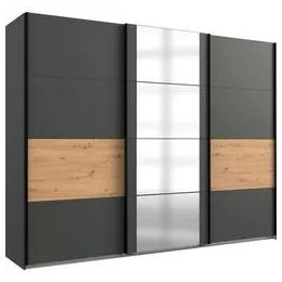 Schwebetürenschrank wimex "Barmbek Schlafzimmerschrank BESTSELLER Garderobenschrank" Schränke Gr. B/H/T: 270 cm x 208 cm x 64 cm, 3 St., braun (graphit, artisan eiche nachbildung, spiegel) Kleiderschrank mit 2 Stoffboxen und zusätzlichen Böden, Spiegeltür