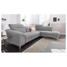 Ecksofa COTTA "Teresa L-Form", grau, B:293cm H:84cm T:232cm, Chenille (90% Polyester; 10% Polyamid ), Struktur (100% Polyester ), Sofas, wahlweise mit Bettfunktion