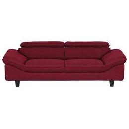 3-Sitzer Home Affaire "Pilot" Sofas Gr. B/T: 218 cm x 108 cm, Struktur, rot (cherry) Dreisitzer mit Kopfteilverstellung