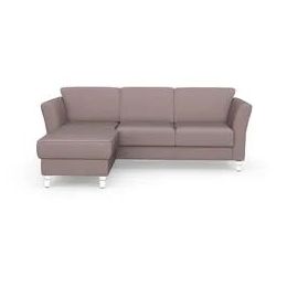 Sit & More Ecksofa SIT & MORE "Visby L-Form" Sofas Gr. B/H/T: 248cm x 87cm x 162cm, Chenille, Recamiere links, ohne Bettfunktion-ohne Bettkasten, rosa (rose) wahlweise mit Bettfunktion und Bettkasten, frei im Raum stellbar