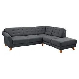 Ecksofa Home Affaire "Trondheim L-Form" Sofas Gr. B/H/T: 260cm x 89cm x 90cm, Luxus-Microfaser ALTARA NUBUCK, Ottomane rechts, ohne Bettfunktion, grau (dunkel grau) mit Federkern