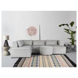 Ecksofa LEONIQUE "Alexane L-Form" Sofas Gr. B/H/T: 267cm x 70cm x 207cm, Samtoptik, Ottomane rechts, beige zusammengesetzt aus Modulen, in vielen Bezugsqualitäten und Farben.