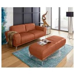 2-Sitzer W.Schillig "montanaa" Sofas Gr. B/H/T: 192 cm x 78 cm x 94 cm, Longlife Xtra-Leder Z69, braun (cognac z69) mit Metallfüßen in Chrom glänzend, Breite 192 cm