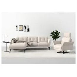 Sit & More Ecksofa SIT & MORE "Scandia L-Form" Sofas Gr. B/H/T: 269cm x 82cm x 183cm, Luxus-Microfaser Euphoria, Recamiere links, Ohne Kopfteilverstellung-Ohne Armteilfunktion-Mit schwarzen matten Metallfüßen, grau (elephant) Wahlweise mit Kopfteilverstellung und Armteilfunktion