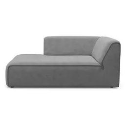 Ottomane RAUM.ID "Merid" Sofas Gr. B/H/T: 100cm x 70cm x 162cm, Samtoptik, Ottomane links, grau (hellgrau) als Modul oder separat verwendbar, für individuelle Zusammenstellung