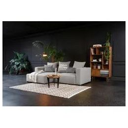 Ecksofa Tom Tailor HOME "HEAVEN CASUAL S" Sofas Gr. B/H/T: 242cm x 85cm x 162cm, Struktur fein TBO, Recamiere links, ohne Bettfunktion-ohne Bettkasten, grau (powder grey tbo 39) aus der COLORS COLLECTION, wahlweise mit Bettfunktion & Bettkasten