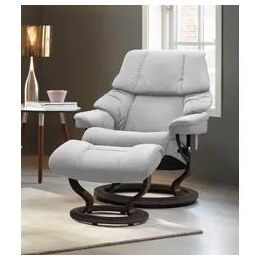 Relaxsessel stressless "Reno" Sessel Gr. ROHLEDER Stoff Q2 FARON, Classic Base Wenge, Relaxfunktion-Drehfunktion-PlusTMSystem-Gleitsystem, B/H/T: 79cm x 98cm x 75cm, grau (light grey q2 faron) mit Classic Base, Größe S, M & L, Gestell Wenge